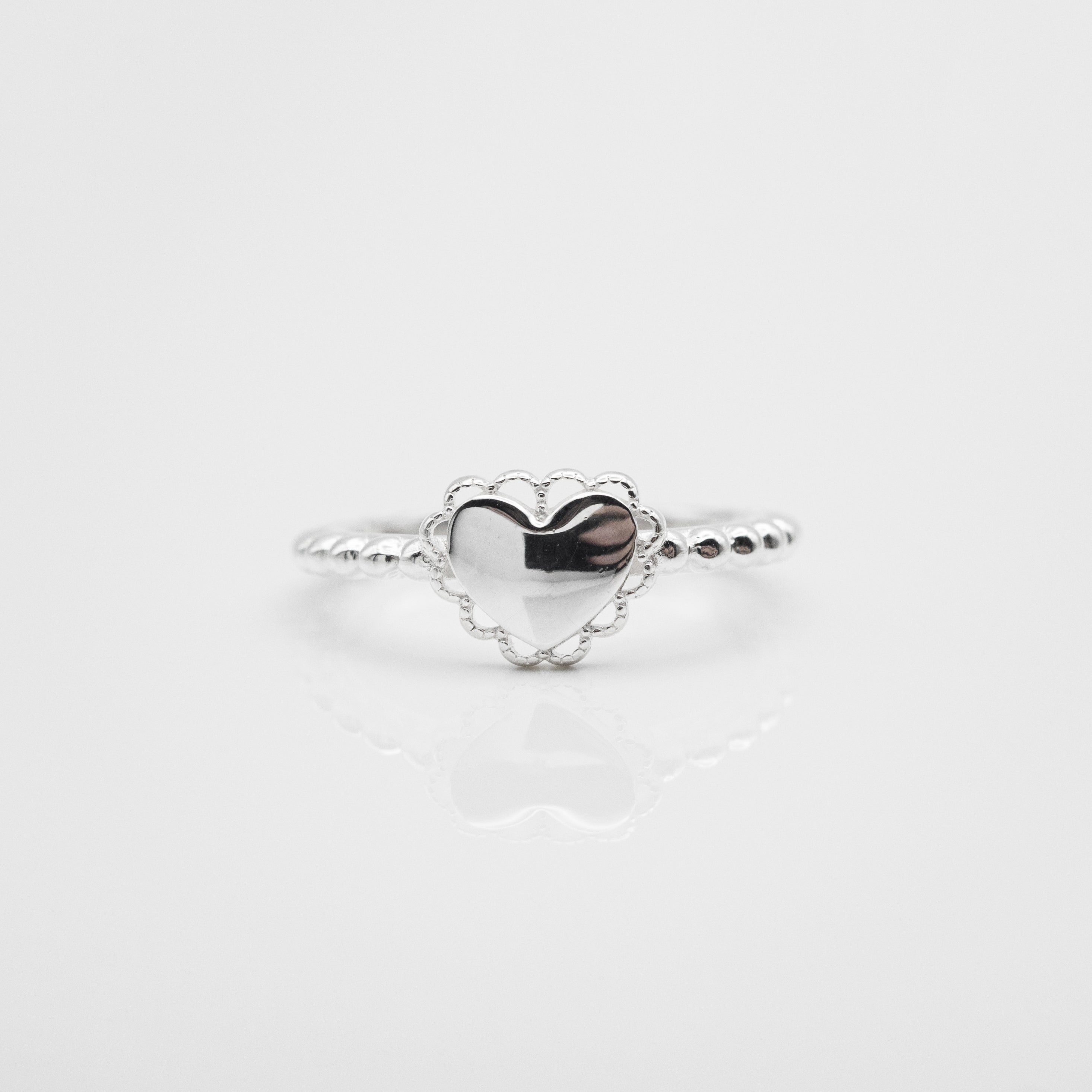 925純銀純愛珠珠開口戒 925 Sterling Silver Pure Heart Ring – Ginkawa Design